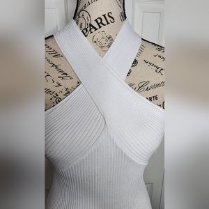 Topshop | Tops | Topshop White Cross Front Halter Top | Poshmark